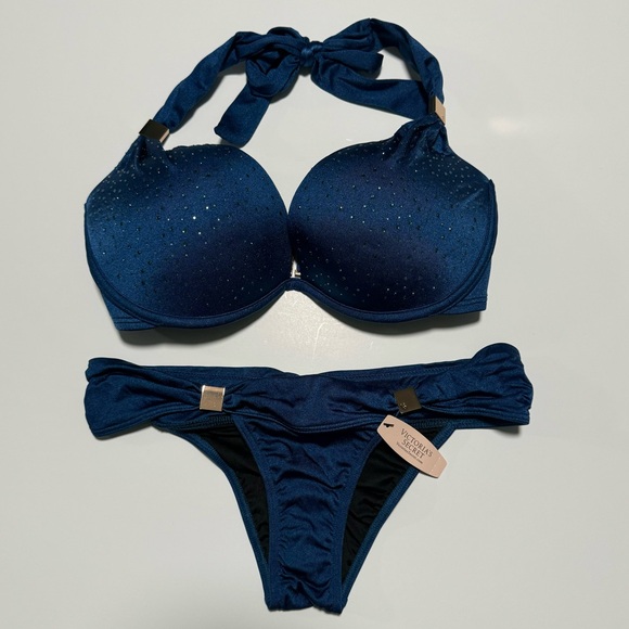 Victoria's Secret | Swim | New Victorias Secret Rhinestone Push Up Bombshell Bikini Swimsuit Set ...